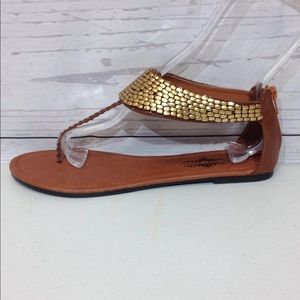 Charles Albert | Shoes | Charles Albert Sandal Size 9 Brown Gold | Poshmark